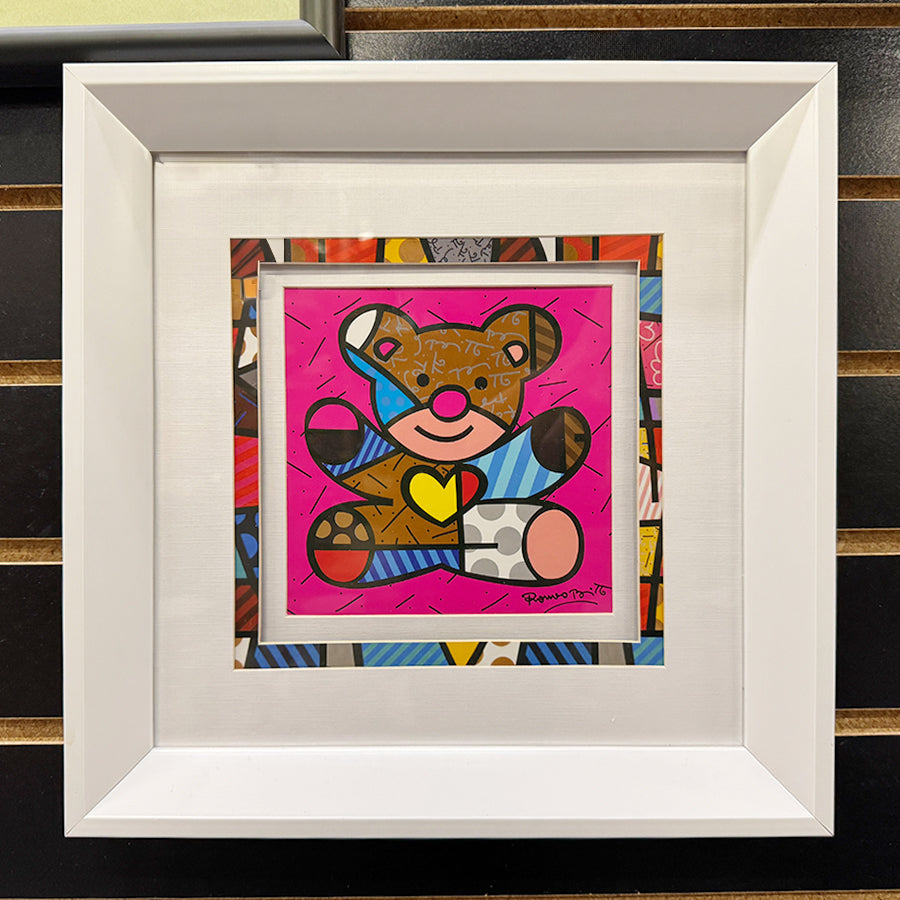 Romero Britto Framed Poster Back in Time Bear – The Exchange